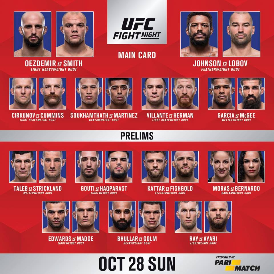 UFC Fight Night 138: Oezdemir vs Smith - wyniki gali | MMAROCKS