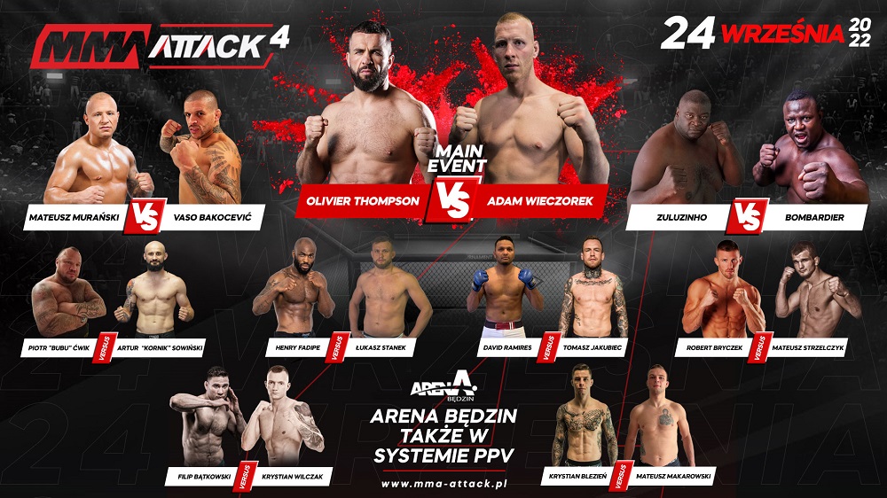 MMA Attack 4: Wieczorek vs Thompson - karta walk i zapowiedź gali ...