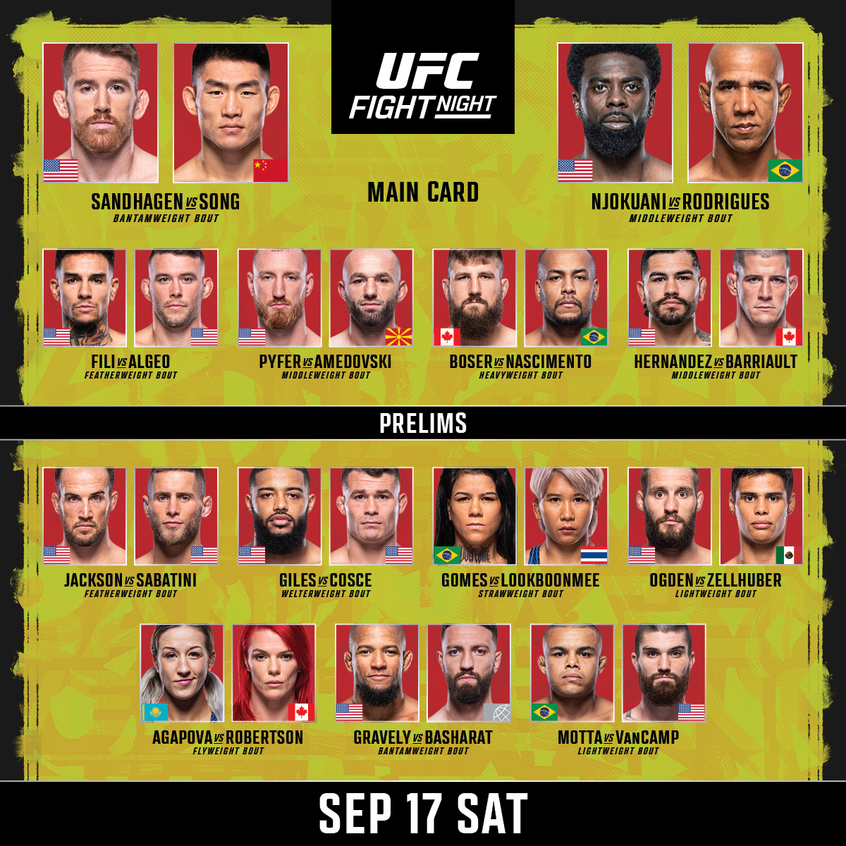 UFC Vegas 60: Sandhagen vs Song - Wyniki gali | MMAROCKS