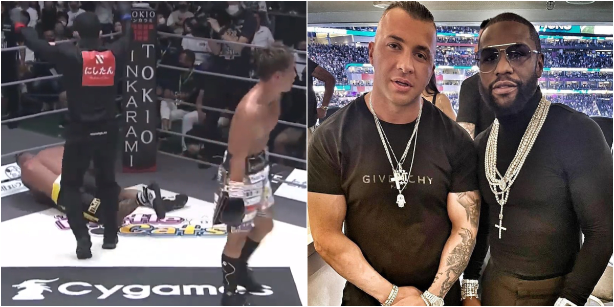 Japoński kickboxer nokautuje cięższego ochroniarza Floyda Mayweathera ...