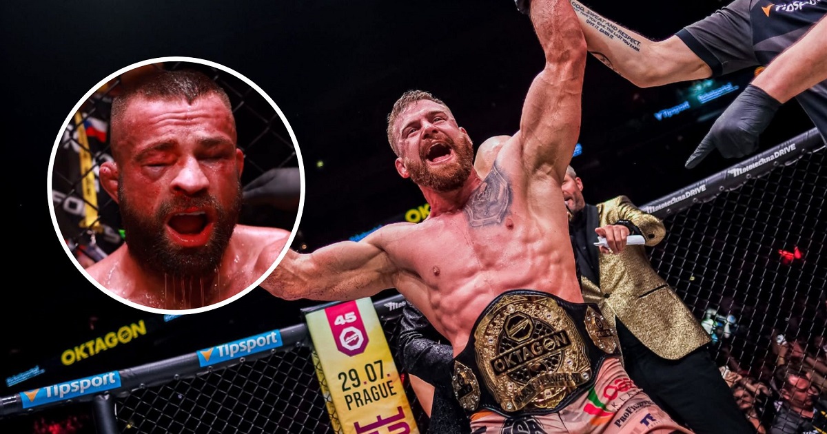 Były zawodnik KSW, Patrik Kincl, demoluje Karlosa Vemolę w walce dwóch mistrzów Oktagon MMA ...