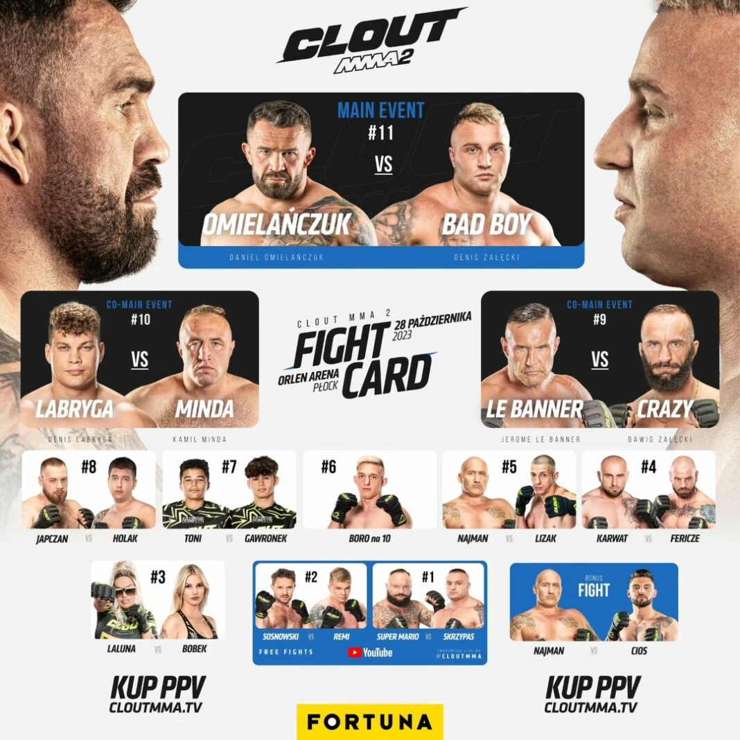 Clout MMA 2: Omielańczuk vs. Bad Boy - karta walk | MMAROCKS
