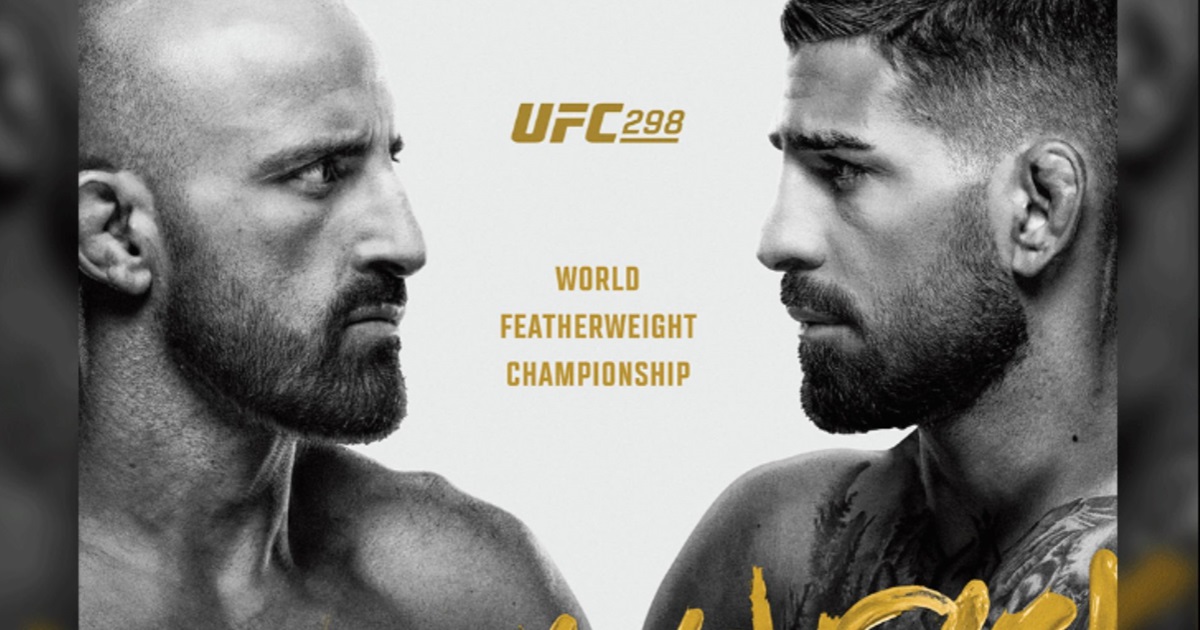 Oficjalny plakat promujący galę UFC 298: Volkanovski vs Topuria | MMAROCKS