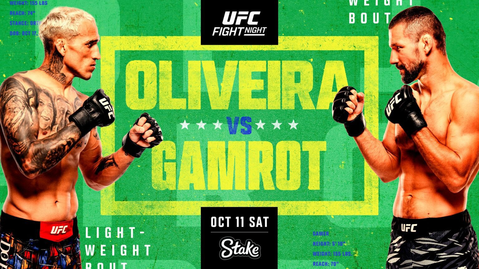 Oficjalny plakat i karta walk gali UFC Fight Night: Oliveira vs Gamrot ...